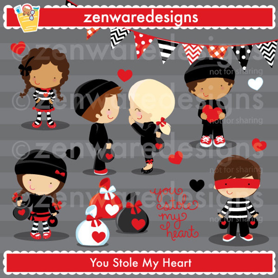 You Stole My Heart Valentine Clipart - Etsy