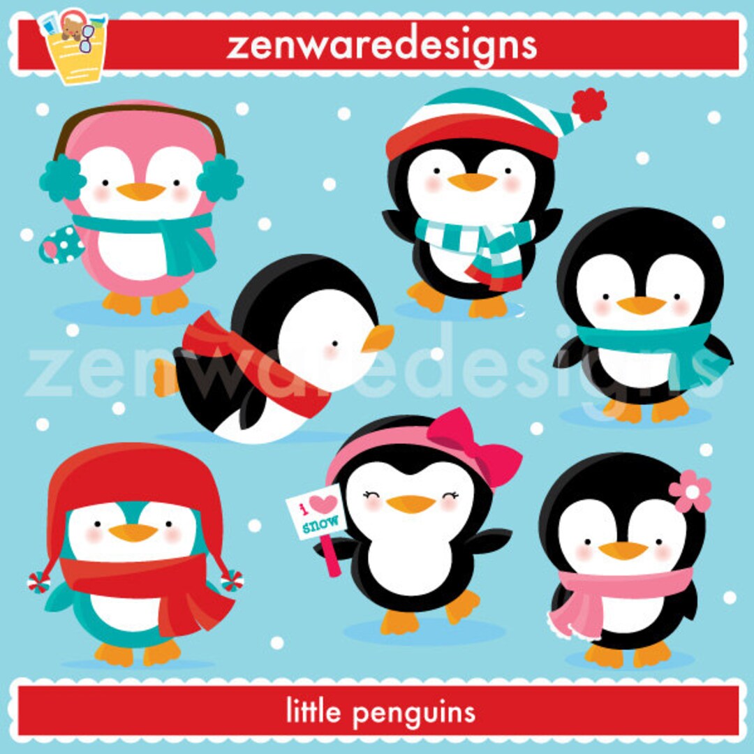Penguin Clipart - Etsy
