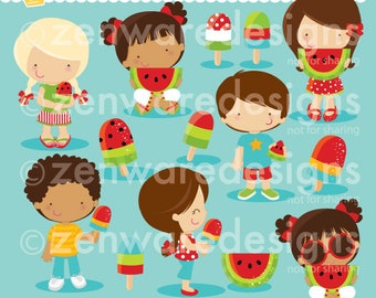 Watermelon and Popsicle Summer Clipart | Etsy