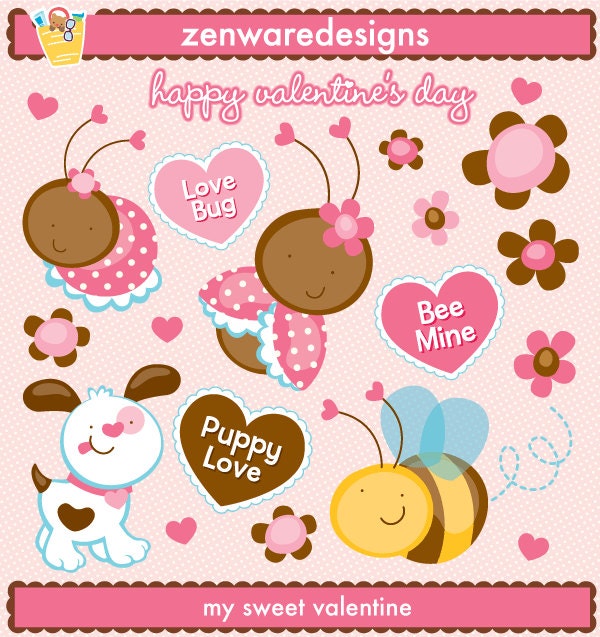 Sweet Valentine Clipart | Etsy