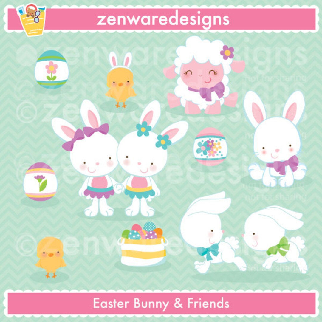 Easter Bunny Clipart - Etsy