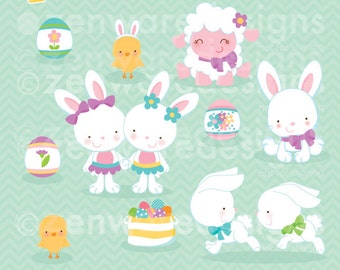 Busy Easter Bunny Clipart | Etsy