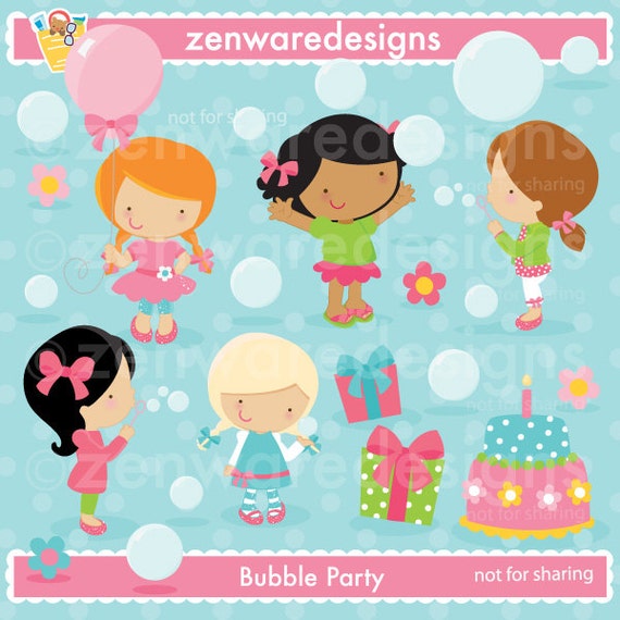 Bubble Party Clipart | Etsy
