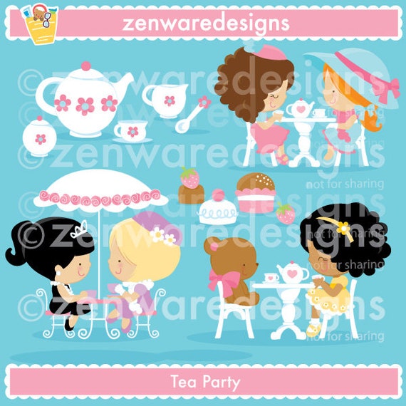 Tea Party Clipart | Etsy