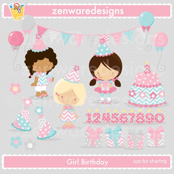 Birthday Girl Clipart | Etsy
