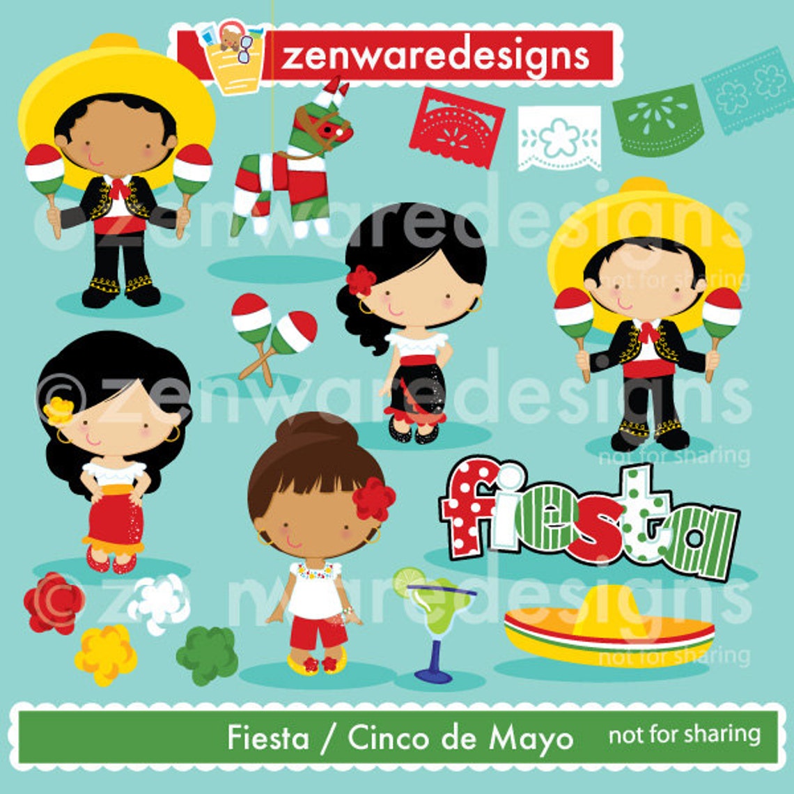 Cinco De Mayo Fiesta Clipart - Etsy