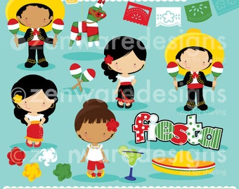 Fiesta Clipart Set Cinco De Mayo Clipart Taco Clipart - Etsy