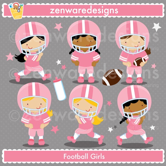 Football Girl Clipart | Etsy