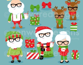 Hipster Santa | Etsy