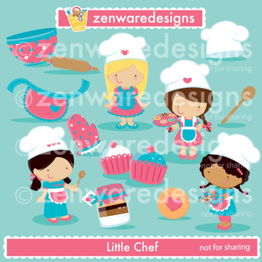 Pink Little Chef Clipart - Etsy