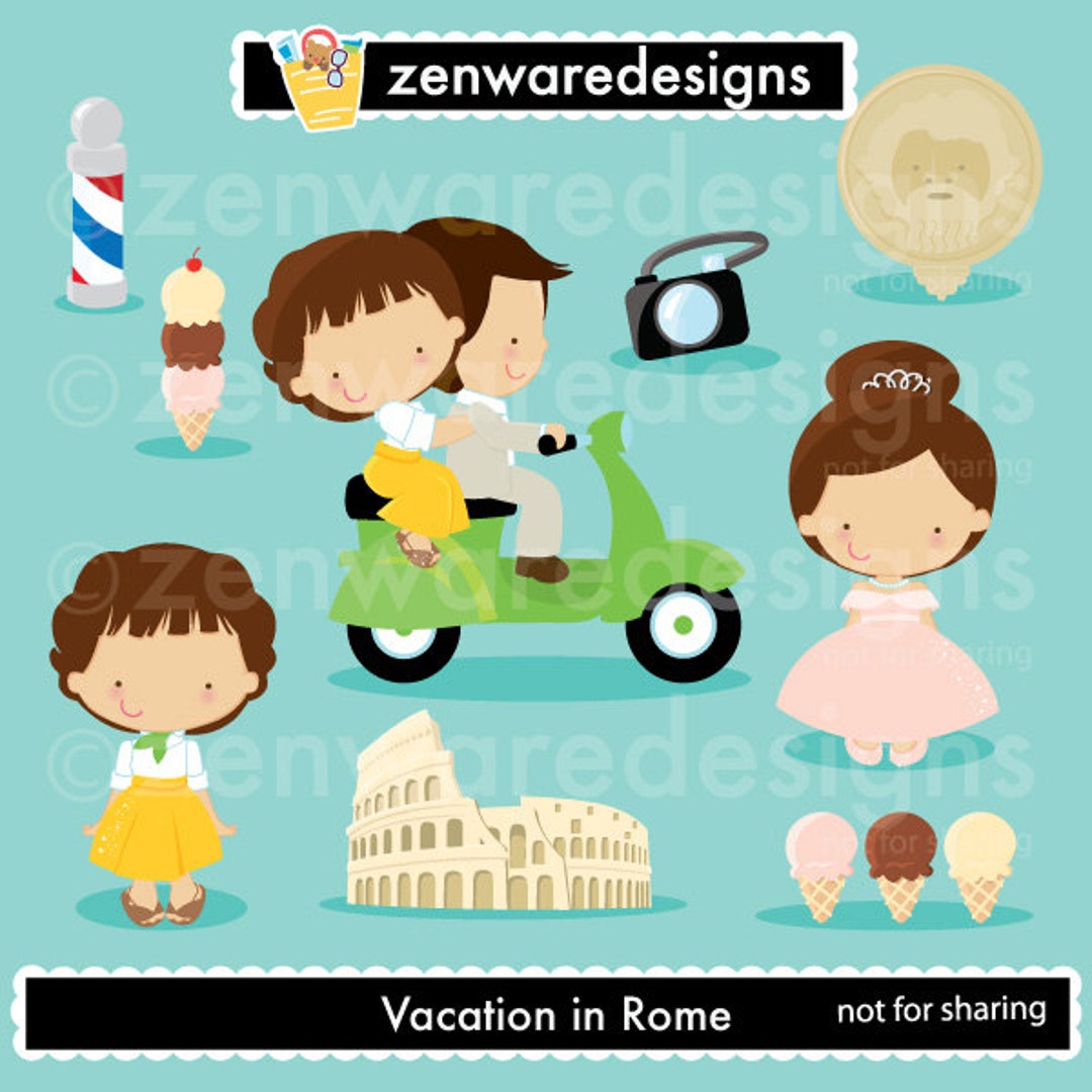 Rome Vacation Clipart - Etsy