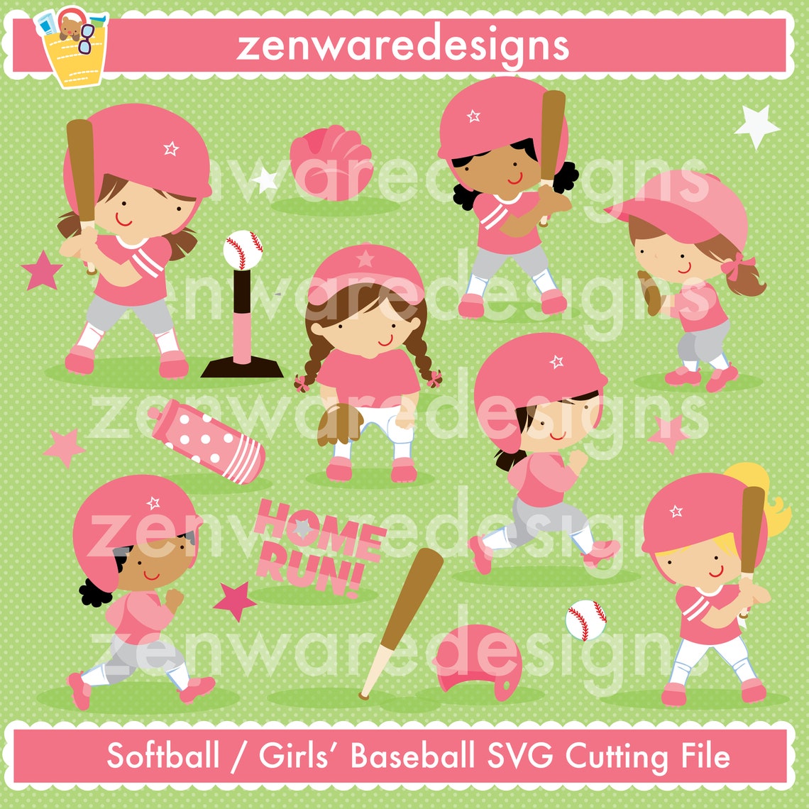 Baseball / Softball Clipart SVG Cutting File - Etsy