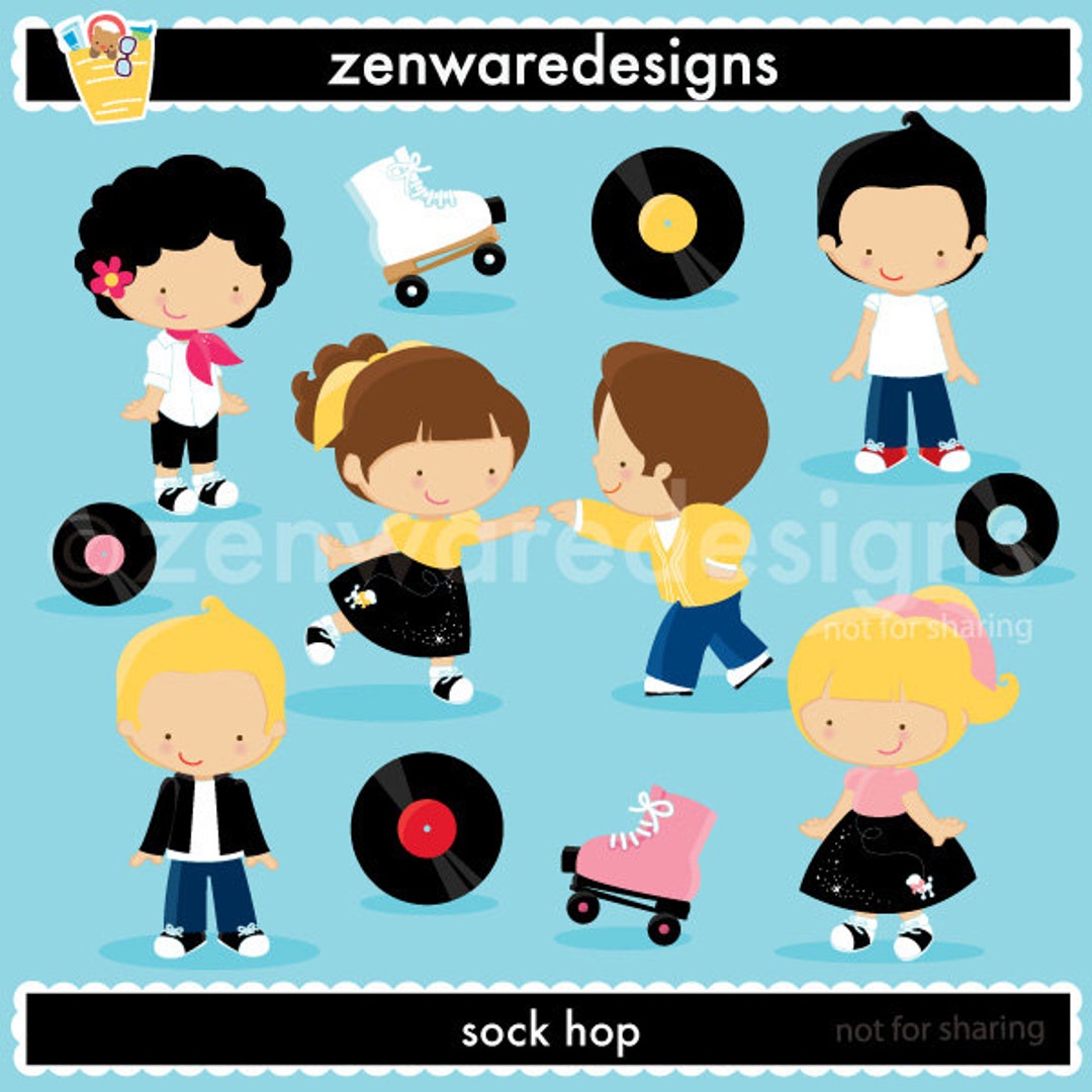 Sock Hop Clipart - Etsy