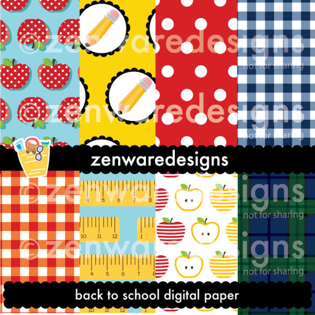 School Digital Papers - Etsy
