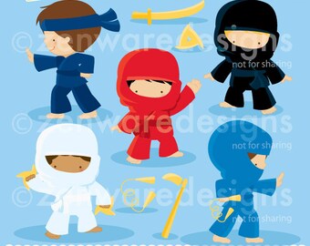 Ninja Clipart Ninja Clip Art Girls Karate Martial Arts Cute - Etsy