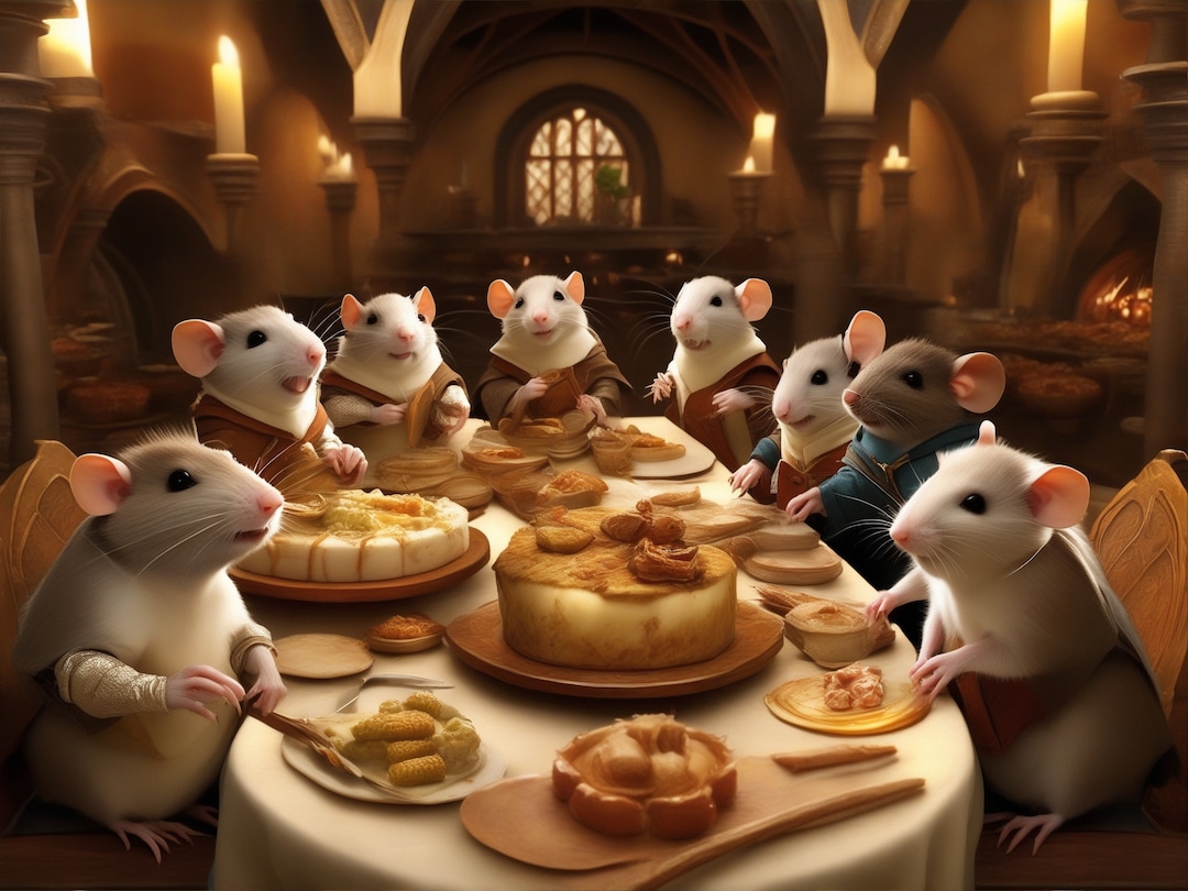 Beautiful Rats Having Dinner - Etsy