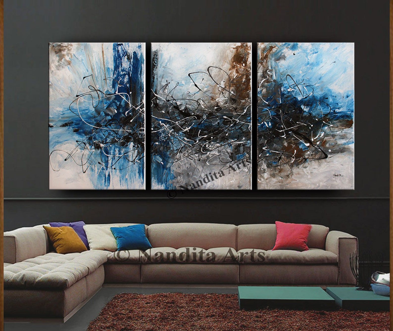 Modern Acrylic Painting Canvas Art Canvas Wall Art | Etsy