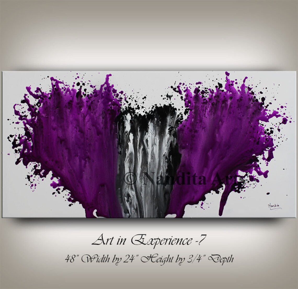 Beautiful Fuchsia Painting Purple Art Modern Artwork on - Etsy