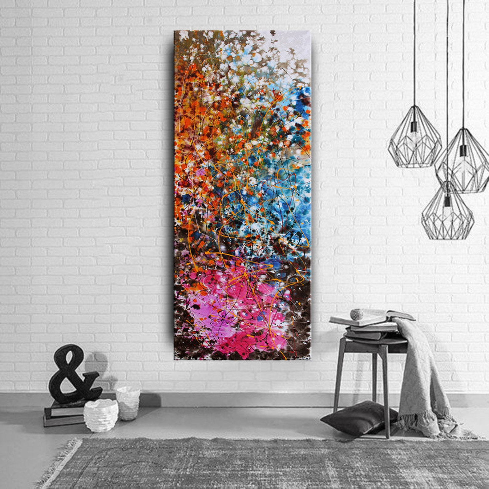 Jackson Pollock Large Abstract Wall Art Painting Colorful - Etsy