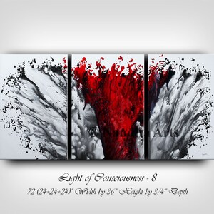 Red and White Modern Art 72 Inch, Abstract Painting, Acrylic Artwork ...