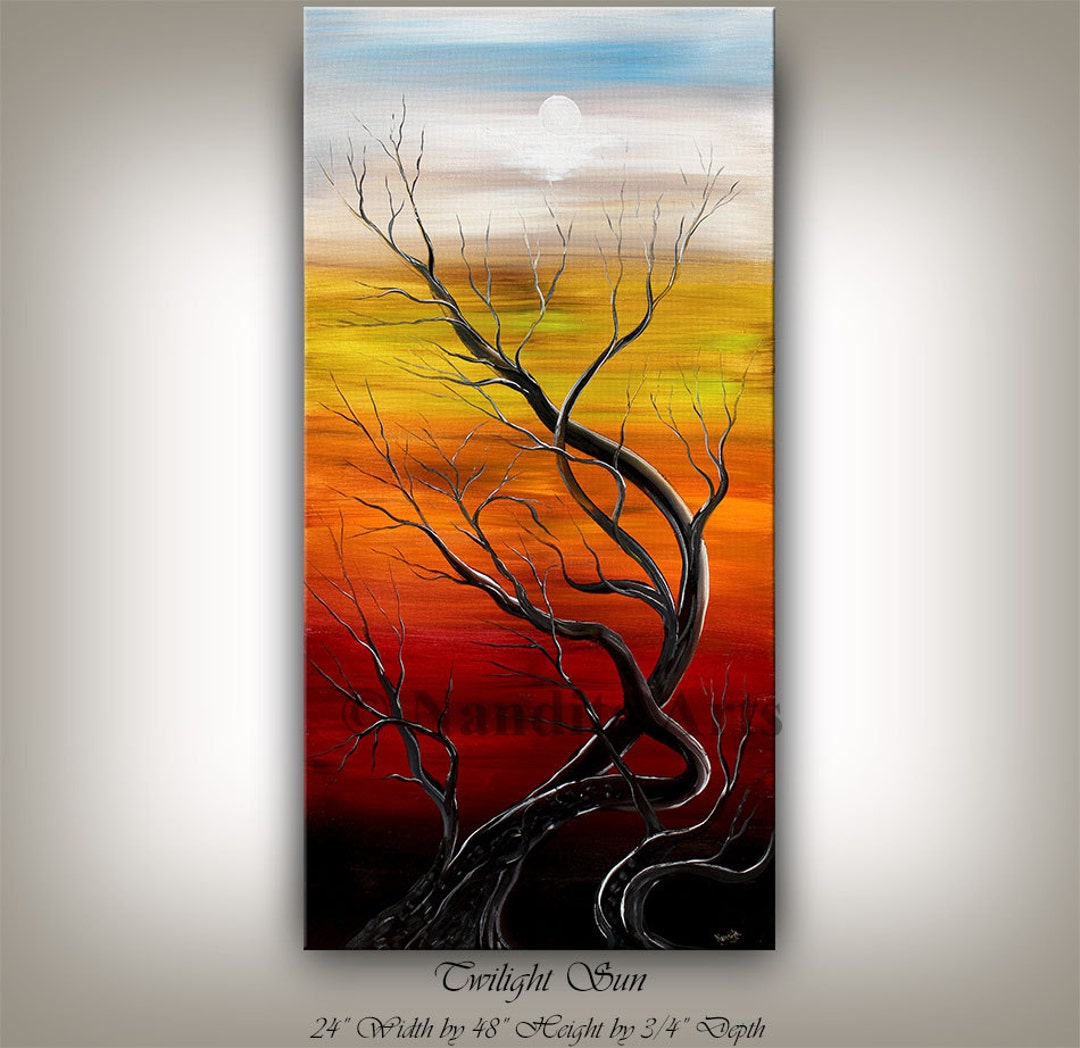 Tree Art Landscape Painting Original Large Painting Home Decor Scenic ...