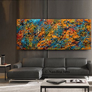 Jackson Pollock Painting 72” Amazing Pollock Style Modern Wall Art ...