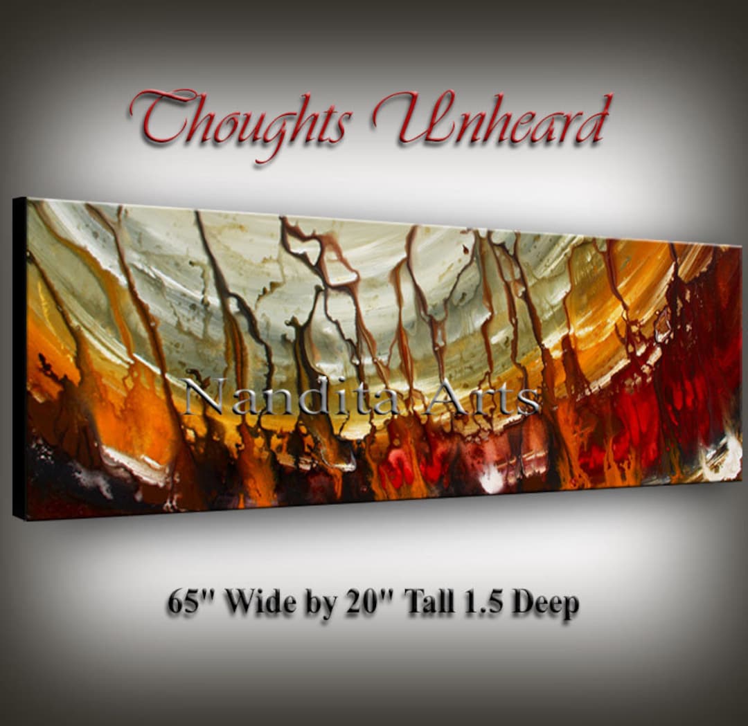 Red Modern Wall Art Large Painting on Canvas, 65 Original Minimalist ...