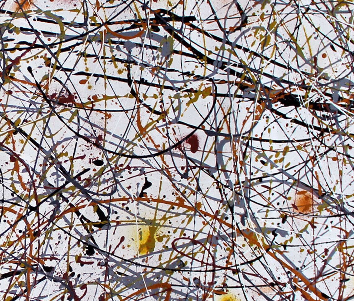Jackson Pollock Style Abstract Painting on Canvas Large - Etsy