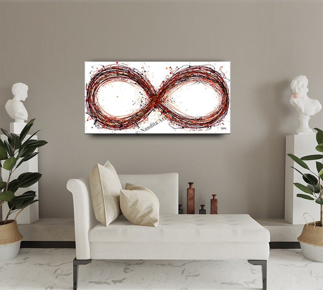 Abstract Painting Infinity Symbol Wall Art on Canvas, 48 Original ...