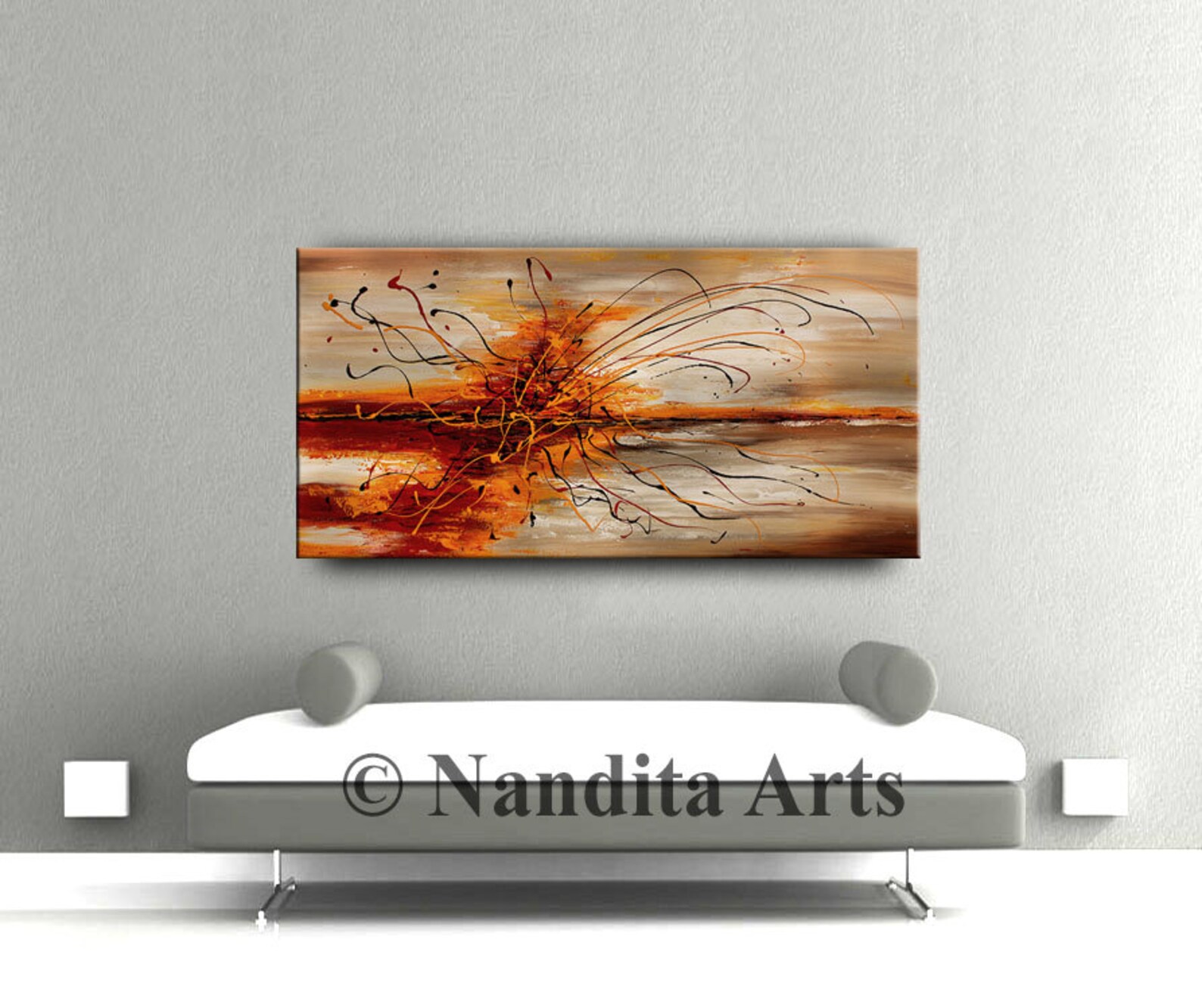 Jackson Pollock Large Abstract Painting 48 String | Etsy