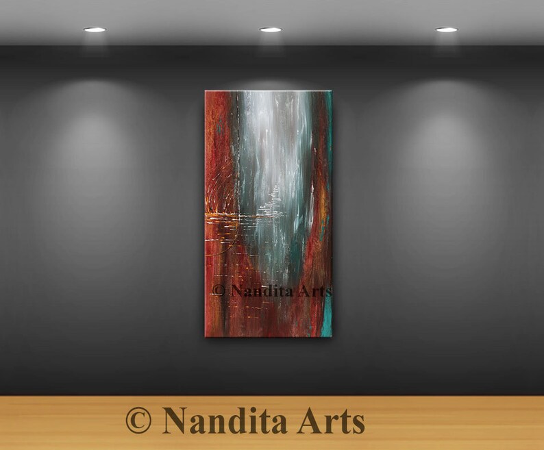 Red Abstract Painting 48 Large Modern Wall Art on - Etsy