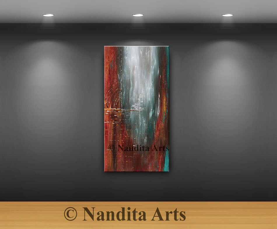 Red Abstract Painting 48 Large Modern Wall Art on - Etsy