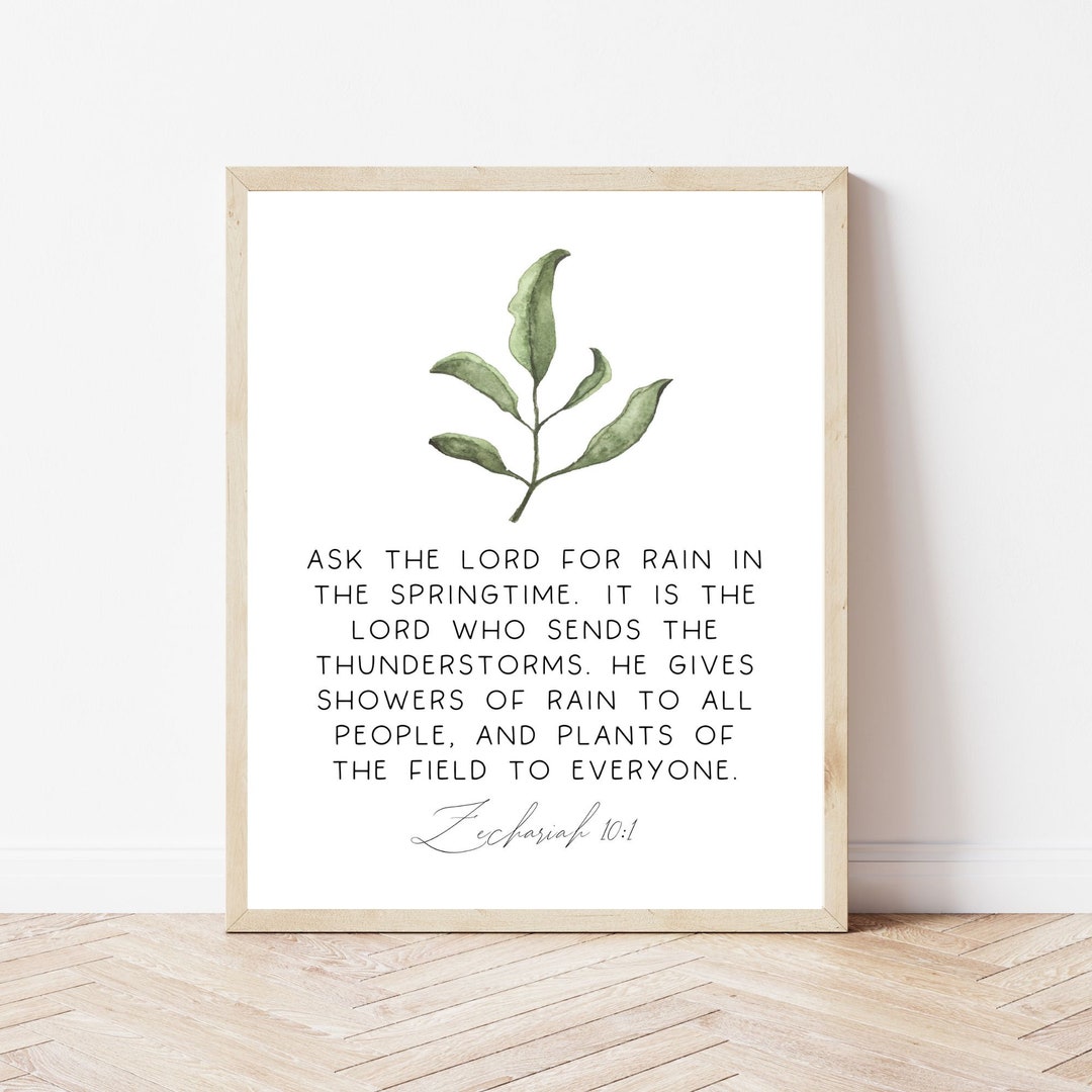 Zechariah 10:1 ASK YE of the Lord Rain Digital Bible Print - Etsy