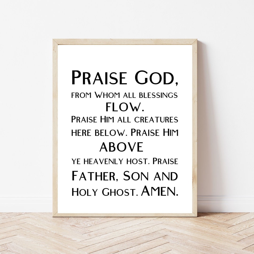 DOXOLOGY PRINT Song Print Praise Print Worship Print God - Etsy