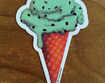 Ice Cream Cone Car Window Decal Bumper Sticker Ice Cream Scoop | Etsy