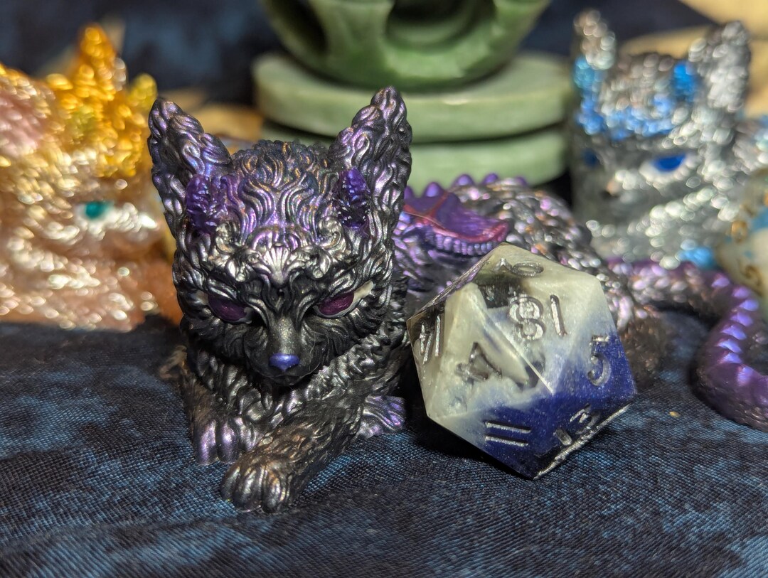 Dice Guardians - Resin Dragon Cat Figures - Etsy