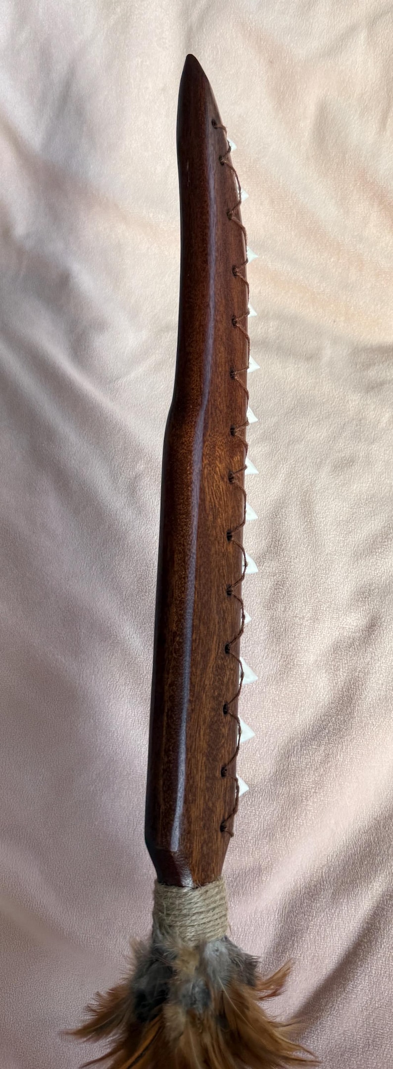 Mahogany Leiomano With Authentic Tiger Shark Teeth - Hawaiian ...