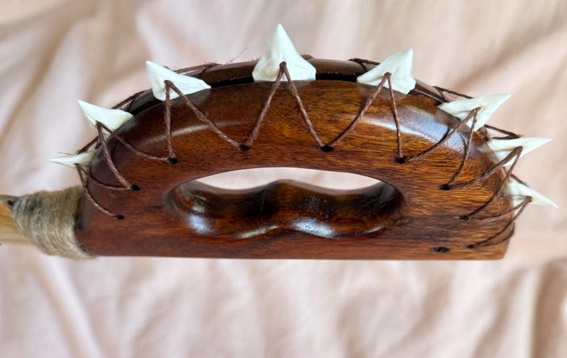 Koa Leiomano With Authentic Tiger Shark Teeth & Swordfish Bill ...