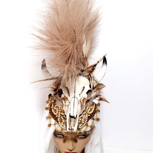 Feather Mohawk/ Tribal Headdress/ Natural Colored Headpiece/ Flower ...
