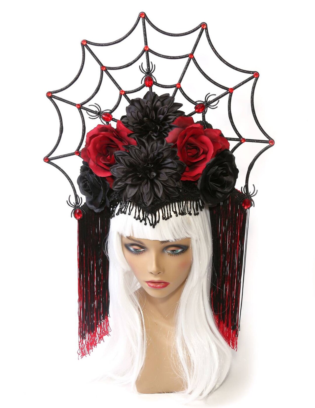 READY TO SHIP Spiderweb Headpiece/ Spiderweb Headdress/ Day of the Dead ...