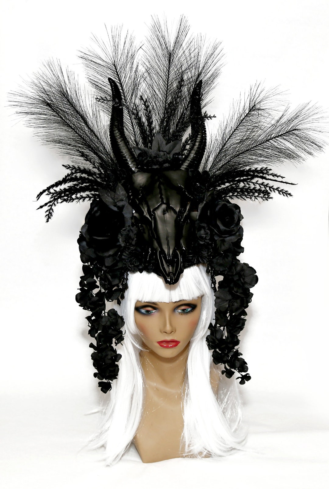 Skull Headdress/ Skull Headpiece/ Headdress/ Headpiece/ Mother - Etsy