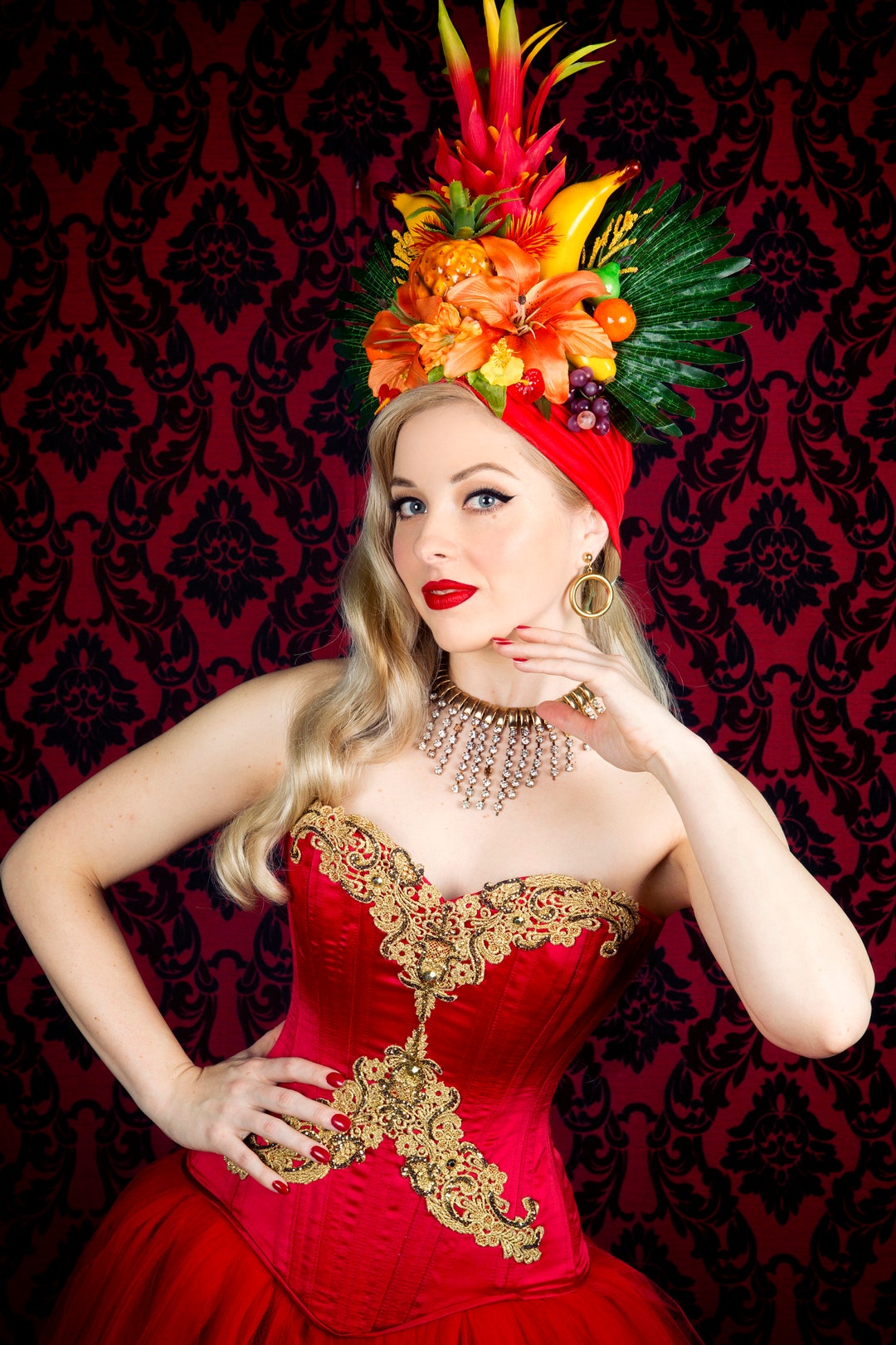 Fruit Hat/ Pineapple Hat/ Pinup Hat / Tropical Hat/ Tropical Fascinator ...