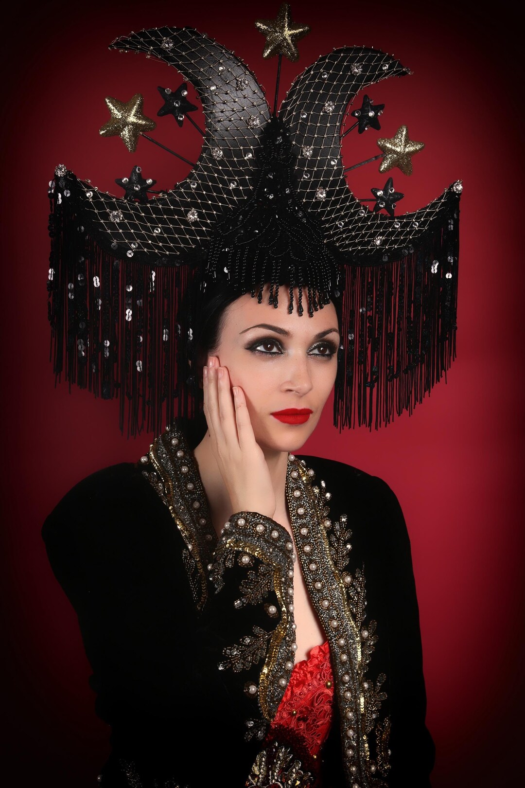 Moon Hat/ Moon Headdress/ Art Deco/ 1920's Hat/ 20's Headdress/ Moon ...
