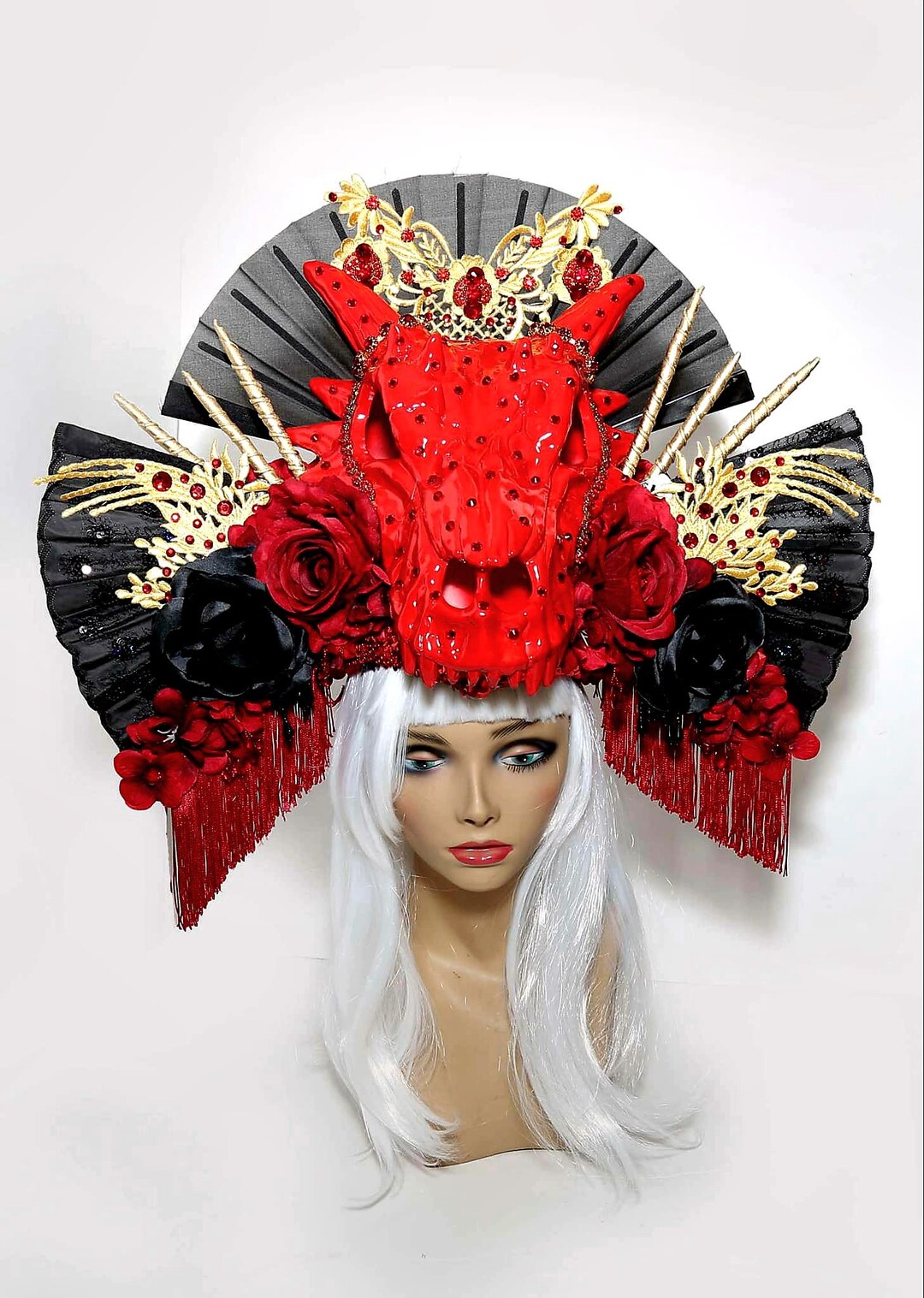 Year of the Dragon/ Red Dragon/chinese Dragon/ Dragon Skull/ Headdress ...