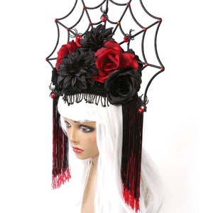 READY TO SHIP Spiderweb Headpiece/ Spiderweb Headdress/ Day of the Dead ...