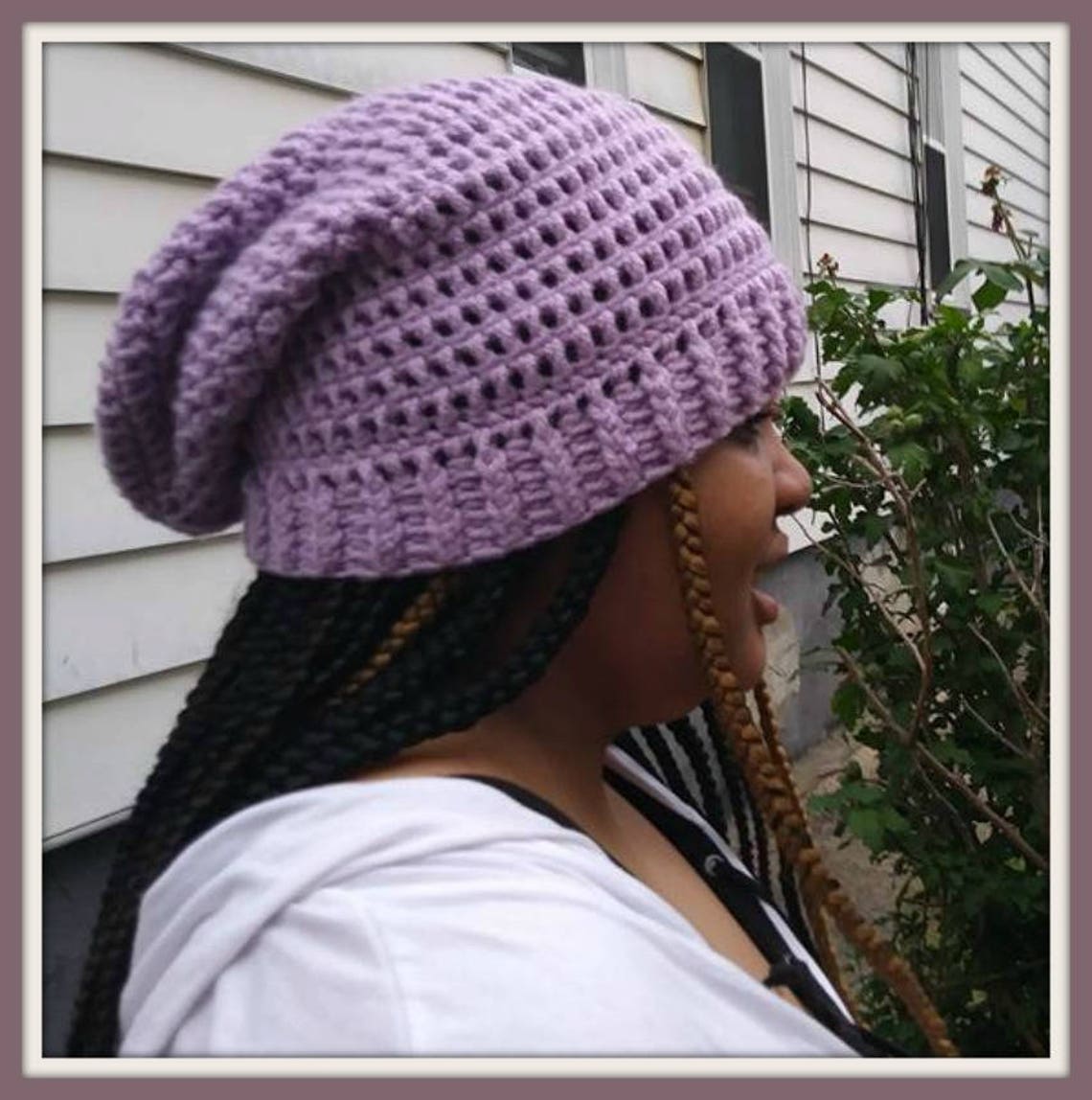 Lavender Hat Lavender Beanie Slouchy Crochet Hat Over - Etsy