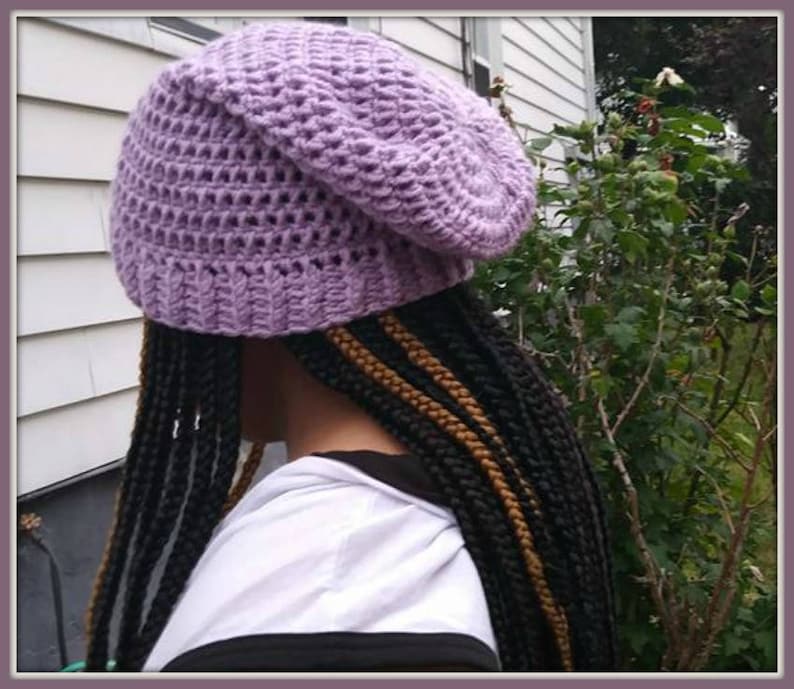 Lavender Hat , Lavender Beanie , Slouchy Crochet Hat , Over Sized Hat ...