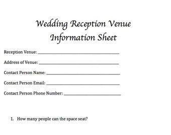 Reception Sheet - Etsy UK
