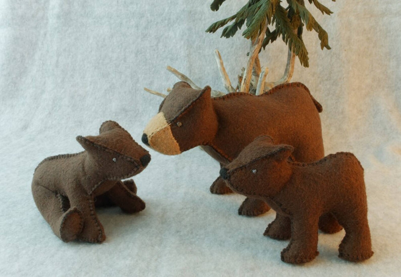 Felt Brown Bear Family Pattern and Illustrated Instructions ...