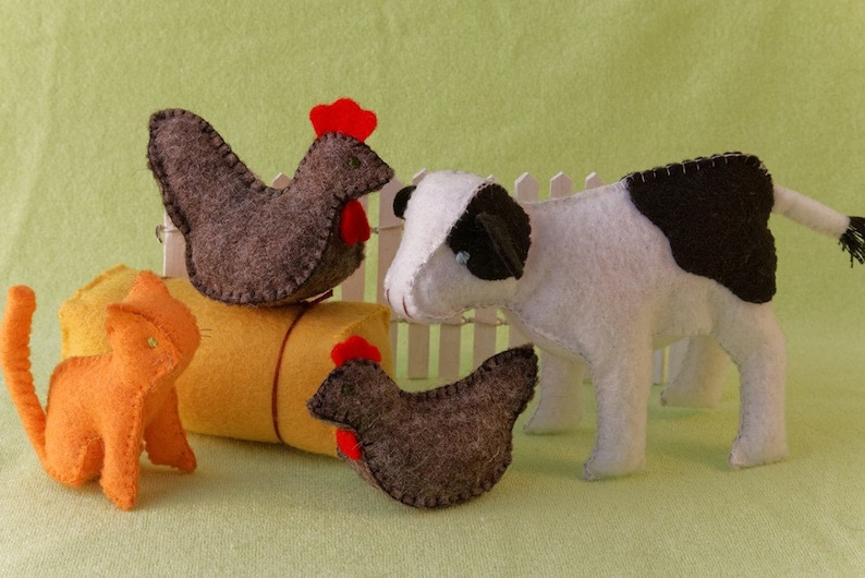 Felt Farm Animal Set, Patterns and Illustrated Instructions ...
